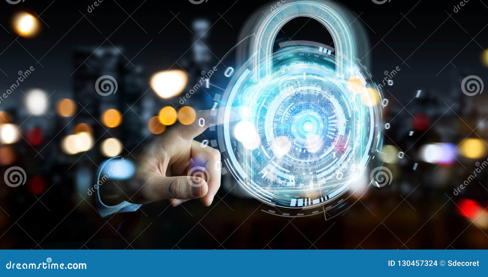 Web Security Protection Interface Used by Businessman 3D Rendering ...