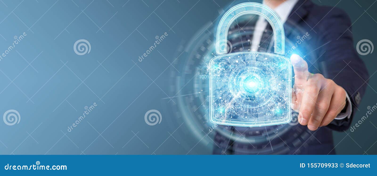 Web Security Protection Interface Used by Businessman 3D Rendering ...