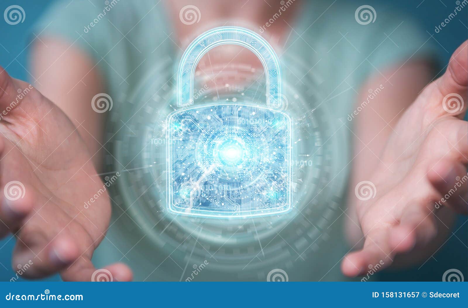 Web Security Protection Interface Used by Businesswoman 3D Rendering ...