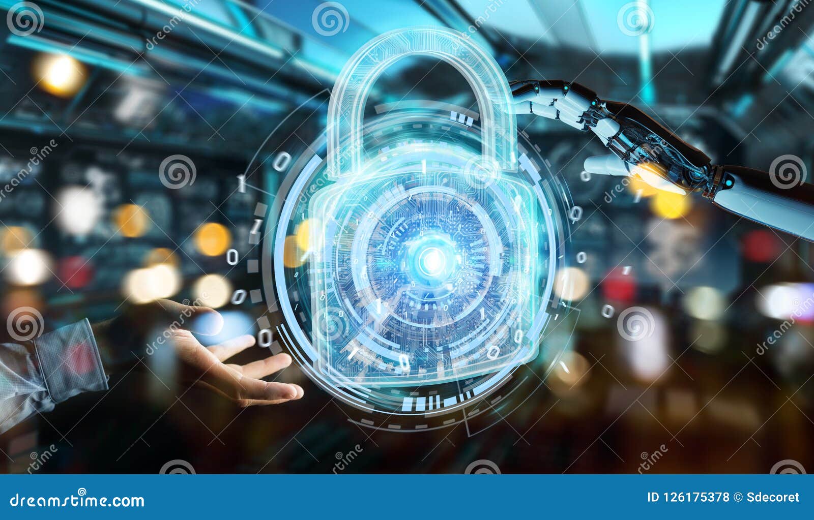 Web Security Protection Interface Used by Robot 3D Rendering Stock ...