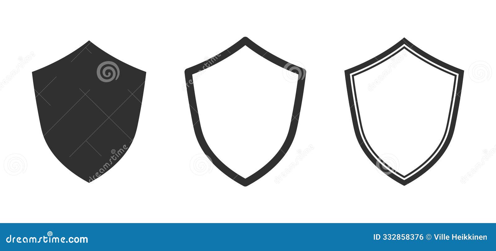 Web Security Shield Icon Shape Symbol Set. Stock Illustration ...