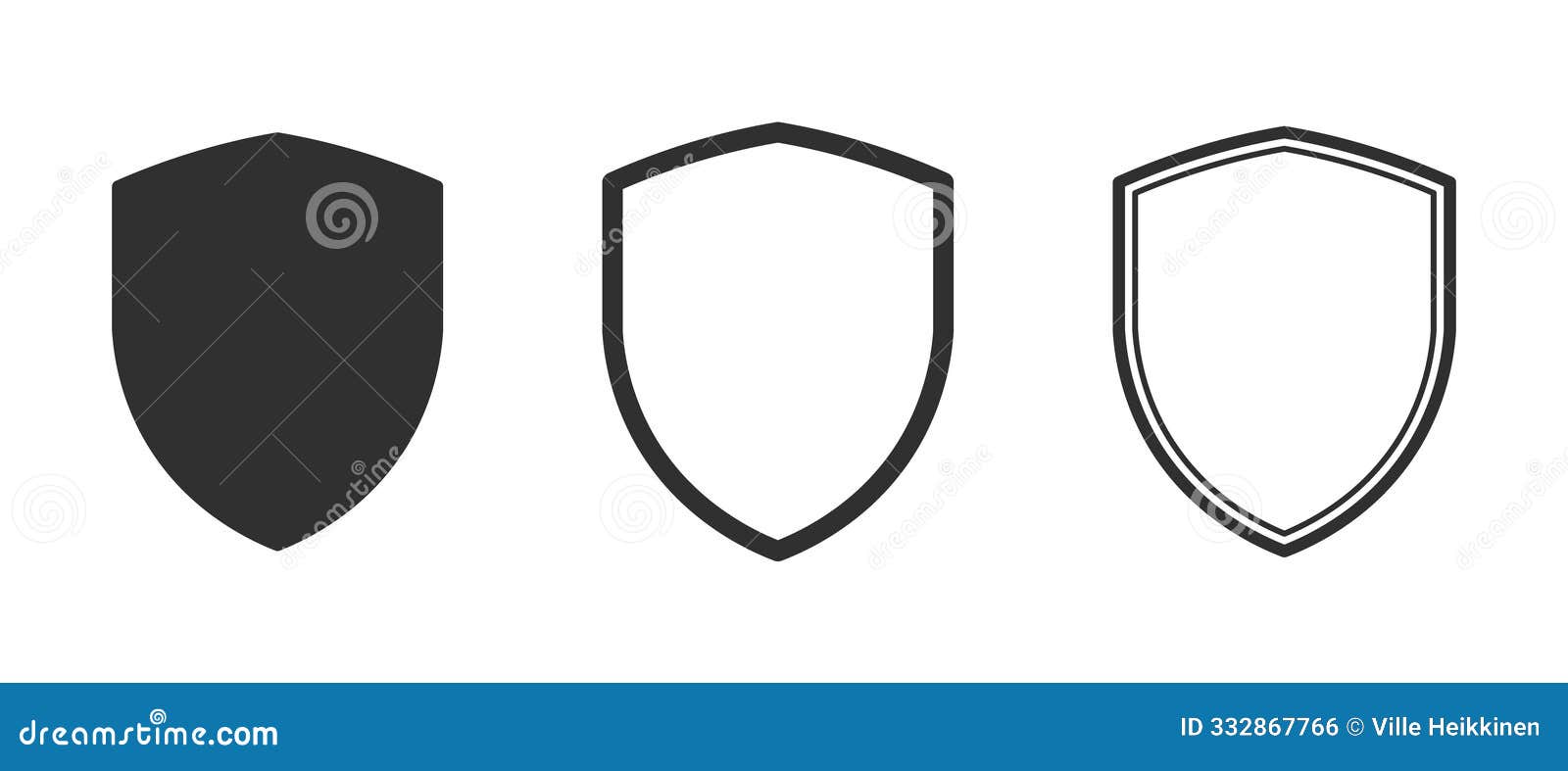 Web Security Shield Icon Shape Symbol Set. Stock Illustration ...
