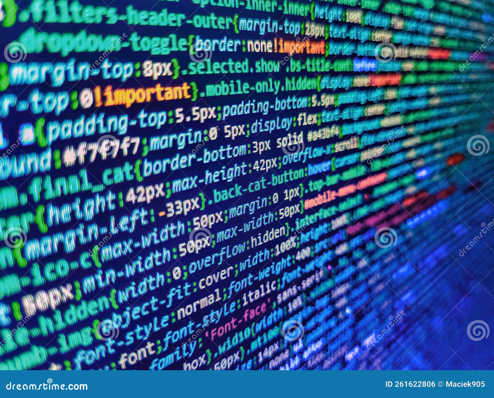 Web Server Data On A Monitor Coding Programmer Abstract Background Php Code On Blue Background