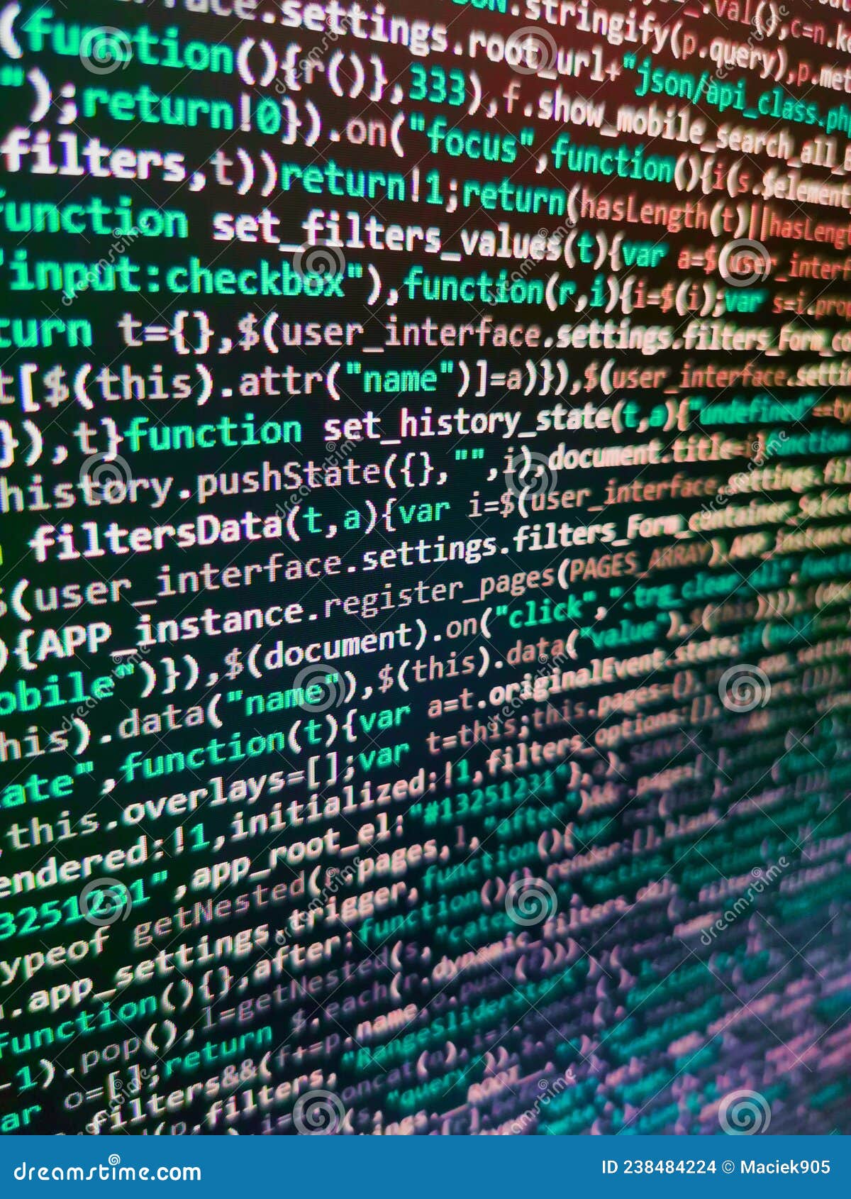 Web Server Data on a Monitor. Modern Web Network and Internet Telecommunication Technology Stock ...