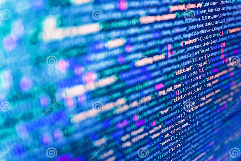 Web Server Data On A Monitor Programming Code Abstract Screen Of