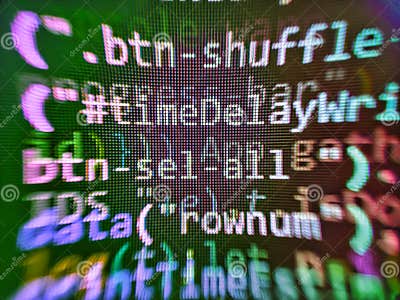 Web Server Data on a Monitor. Screen at Workplace of Modern Programmer on N. Software Developer ...