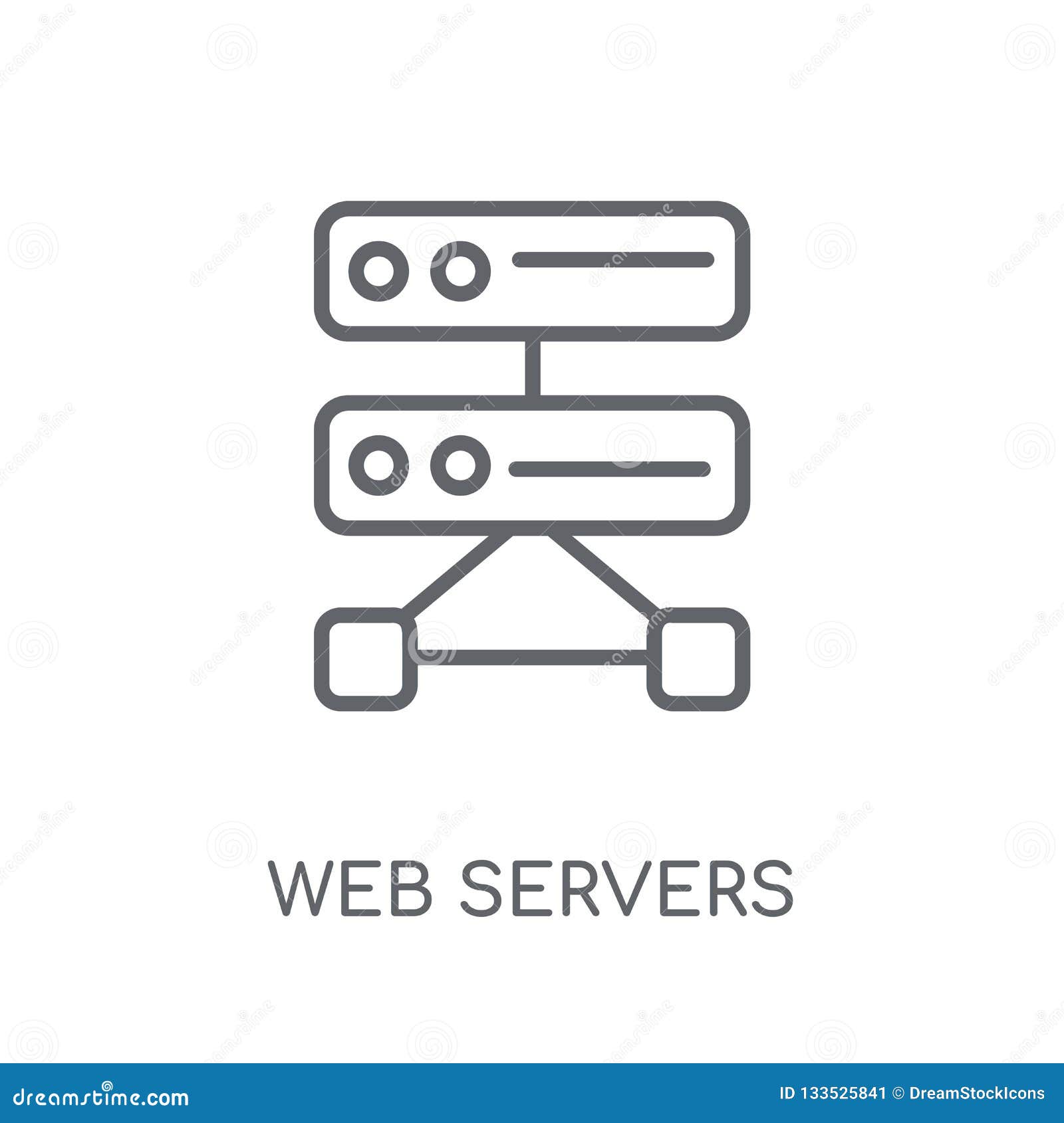 Web Servers Linear Icon. Modern Outline Web Servers Logo Concept Stock ...