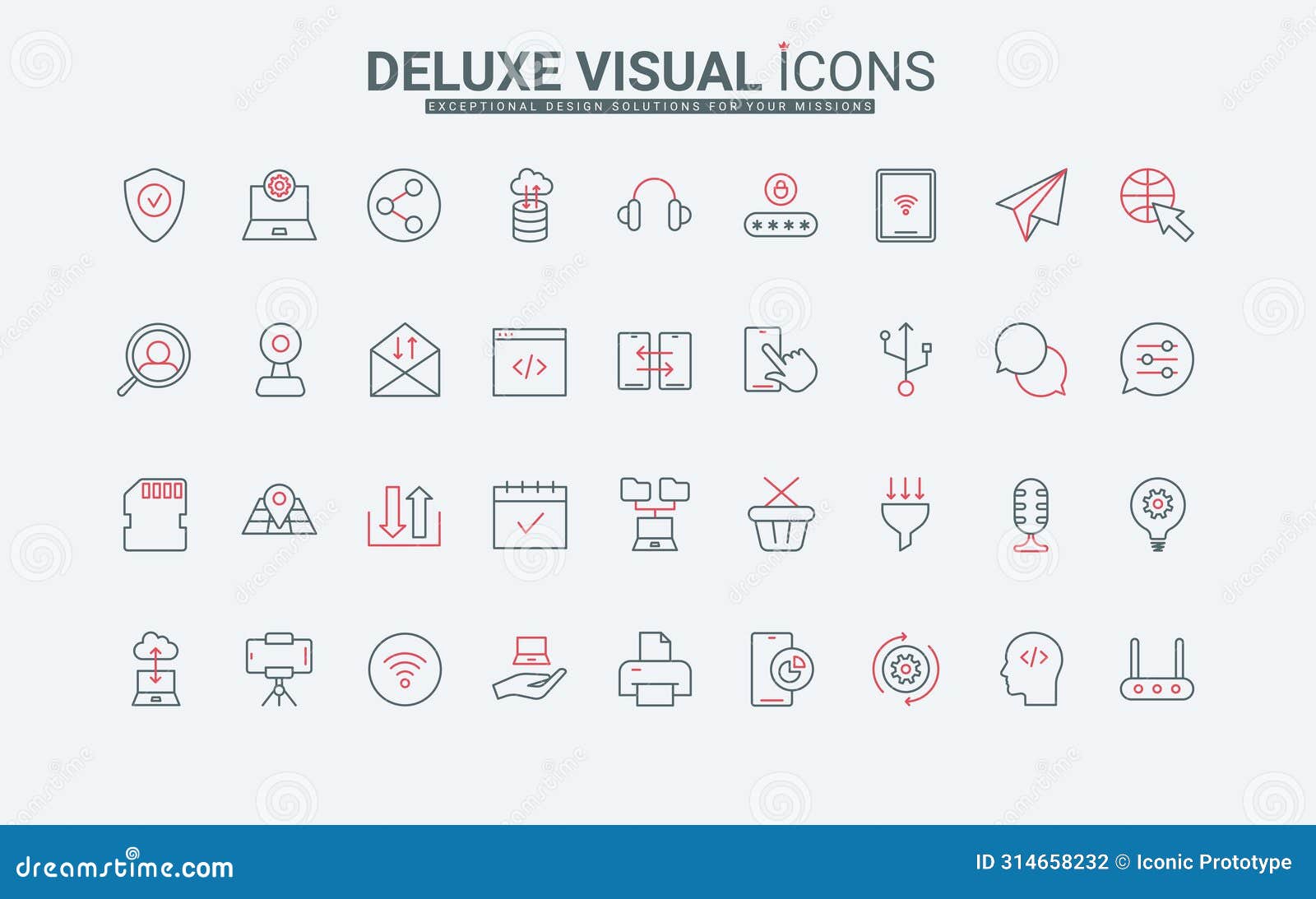 Web Service, Application and Communication Line Icons Set, Mobile App ...