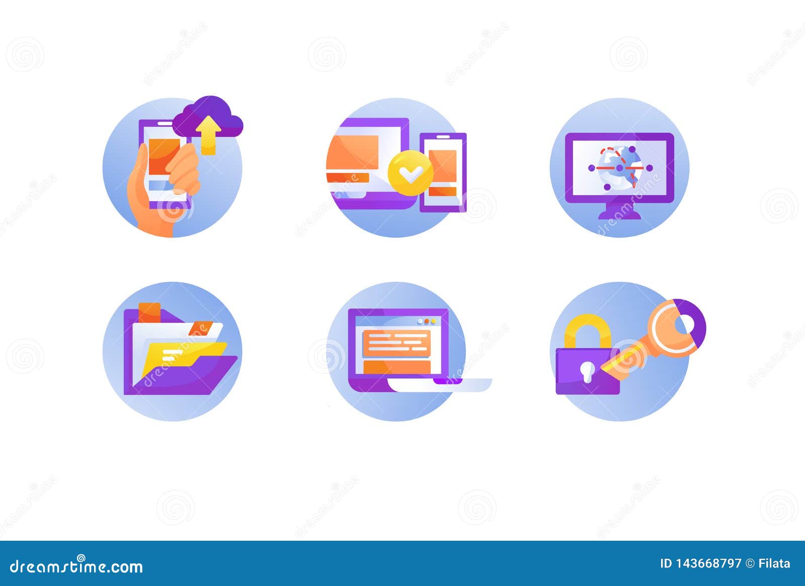 Web Service Icons stock vector. Illustration of modern - 143668797