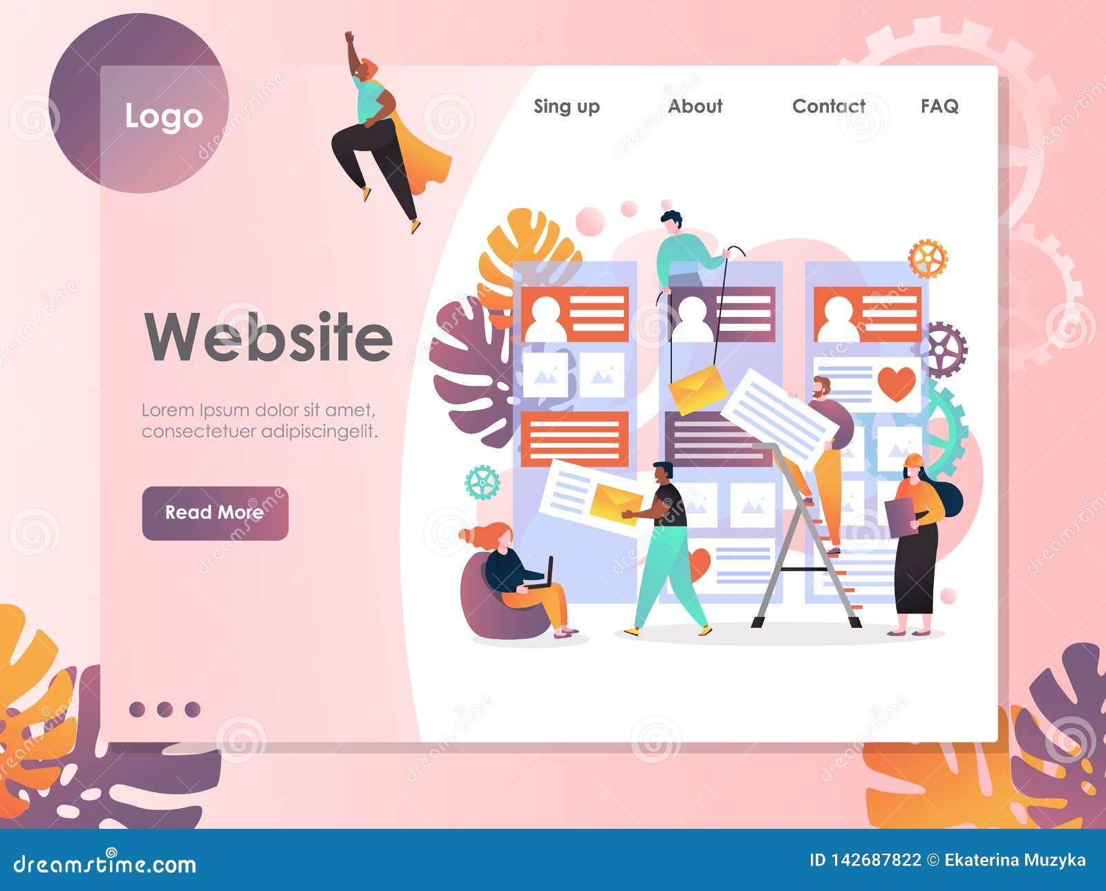 Web Services Vector Website Landing Page Design Template Stock Vector ...