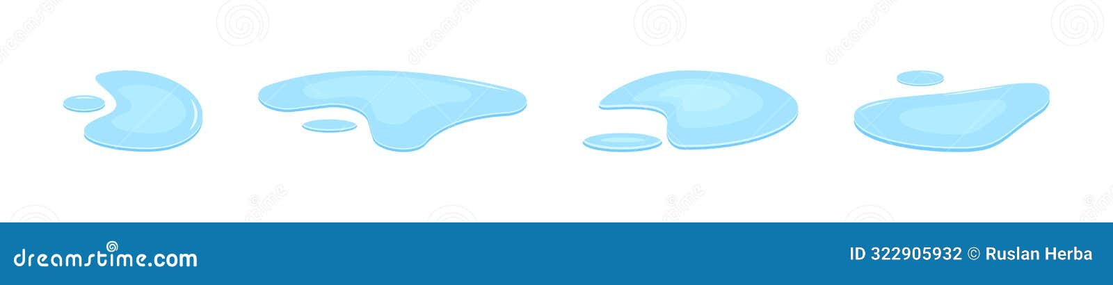 Water Spills Different Shapes Top View Vector Illustration ...