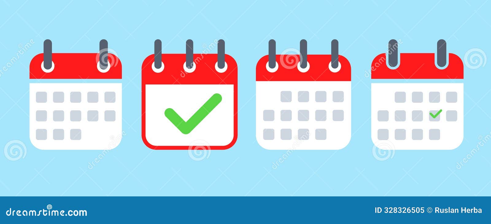 Set of Calendar Vector Icons. Plan on Day, Month, Week. Upcoming Task ...