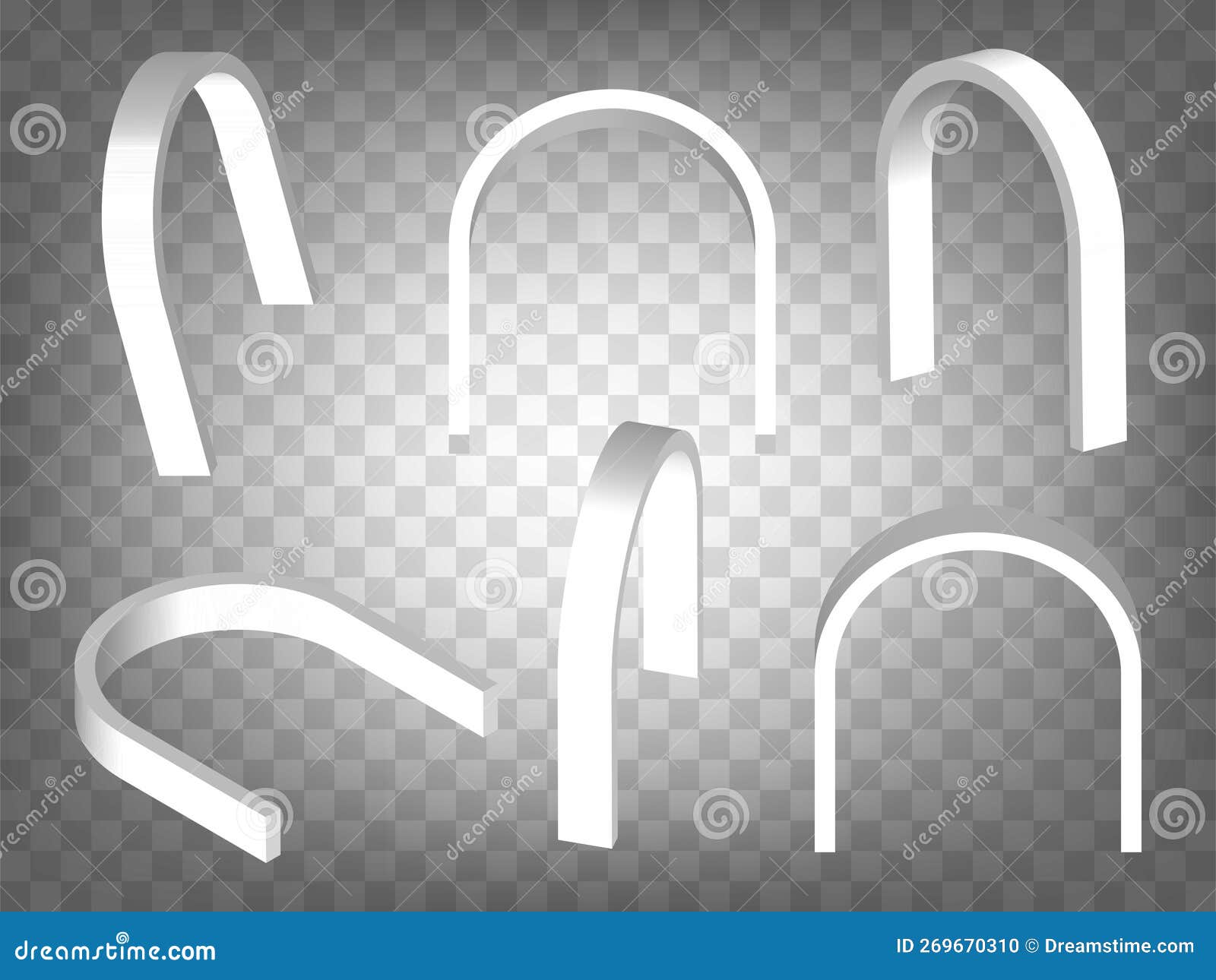 Set of 3d Arches on Transparent Background. Arch 3d Icon Illustration ...