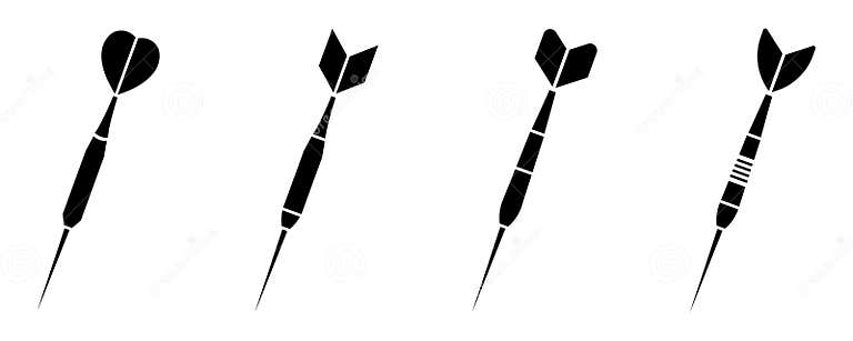Set of Dart Vector Icons. Throw Dart. Black Darts Stock Vector ...