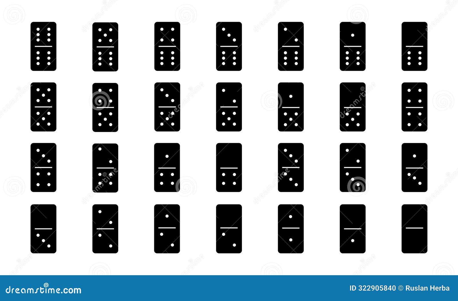 Set of Domino Pieces Vector Icons. Domino Game Stock Illustration ...