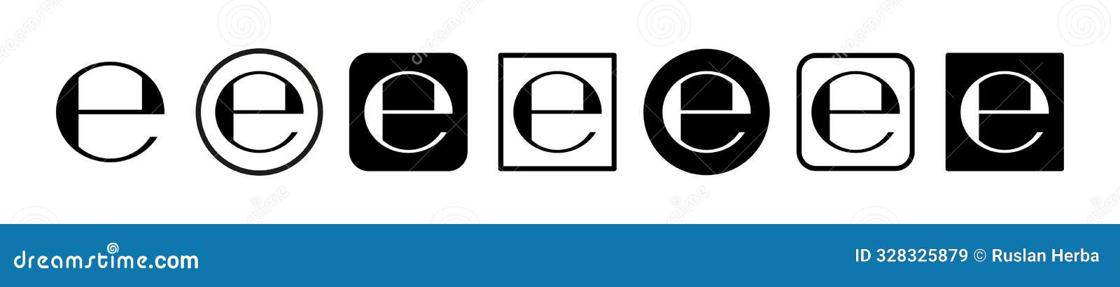Set of Estimated Symbols. Black E Mark Labels. Official European ...