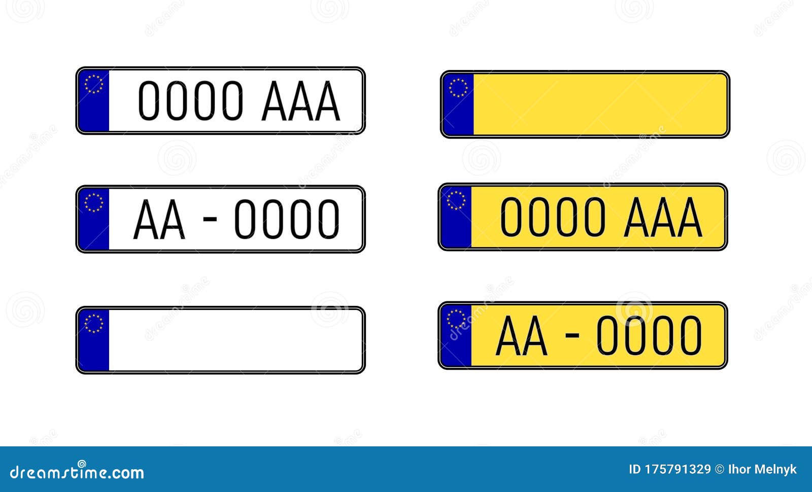 Set of European Number Plates. Stock Vector - Illustration of ...