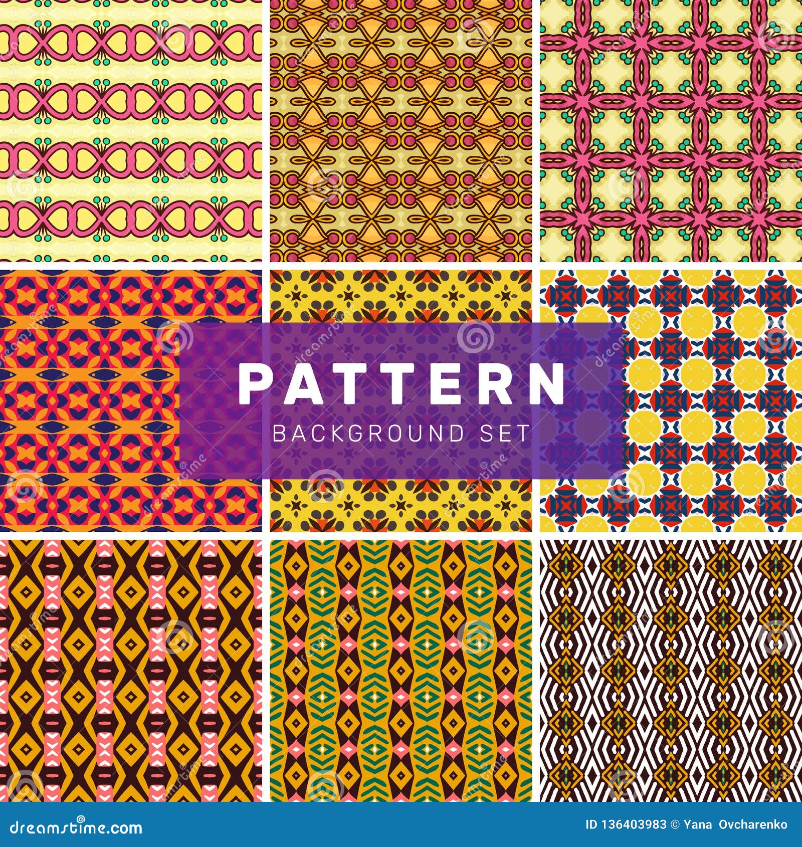 Set of Geometric Abstract Patterns Stock Illustration - Illustration of ...