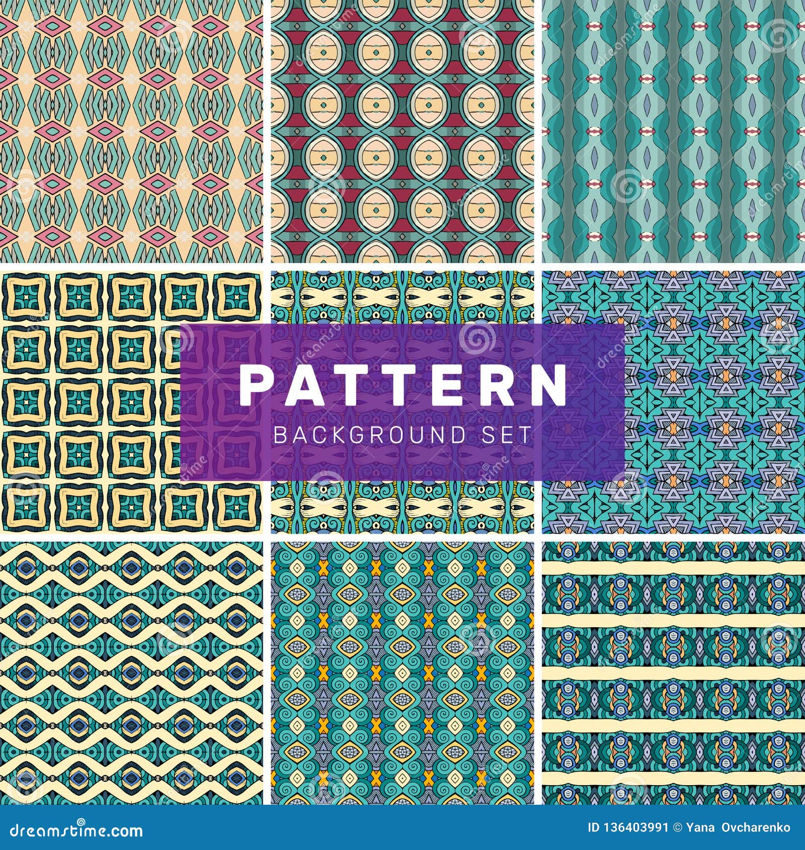 Set of Geometric Abstract Patterns Stock Illustration - Illustration of ...