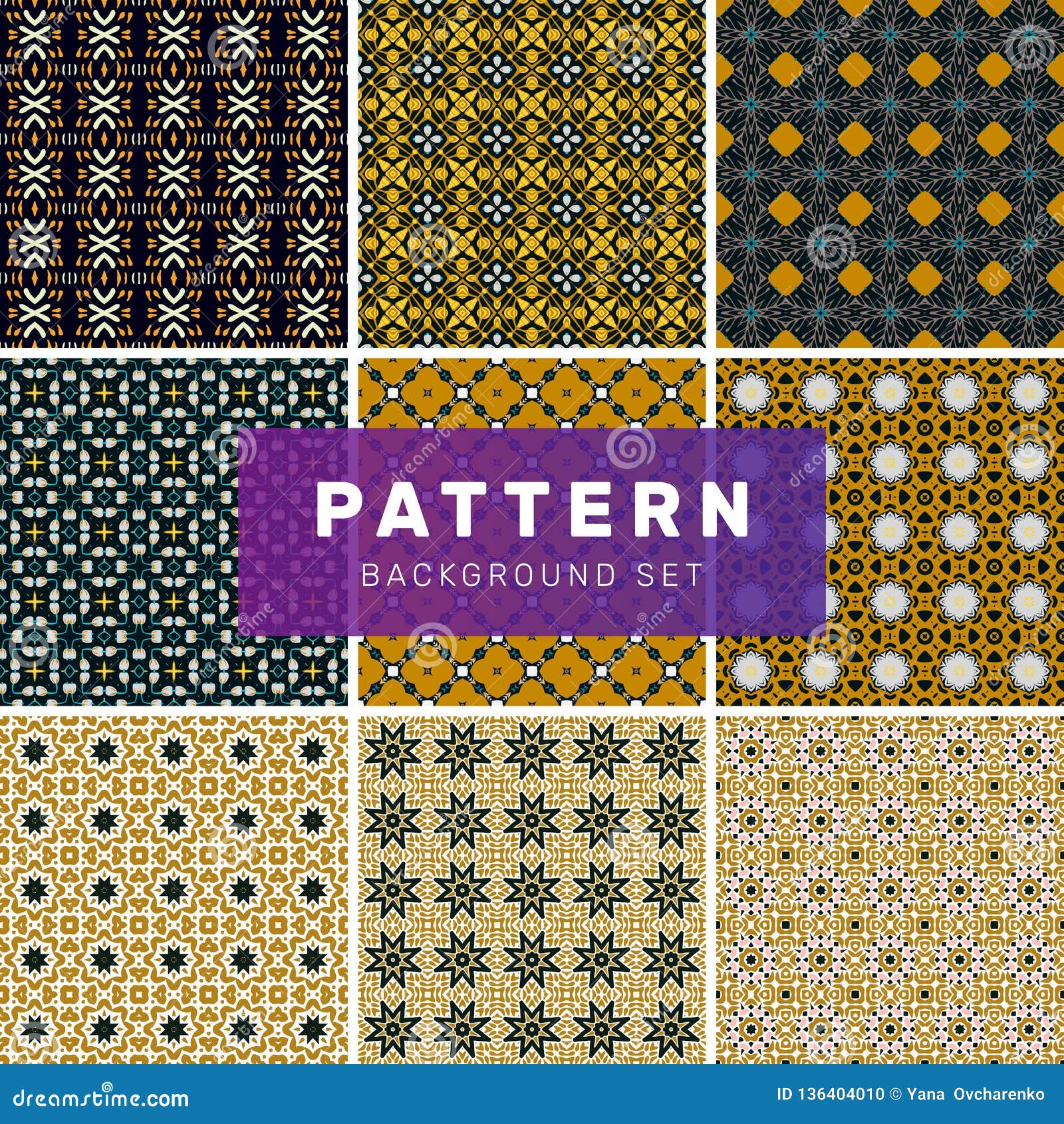 Set of Geometric Abstract Patterns Stock Illustration - Illustration of ...