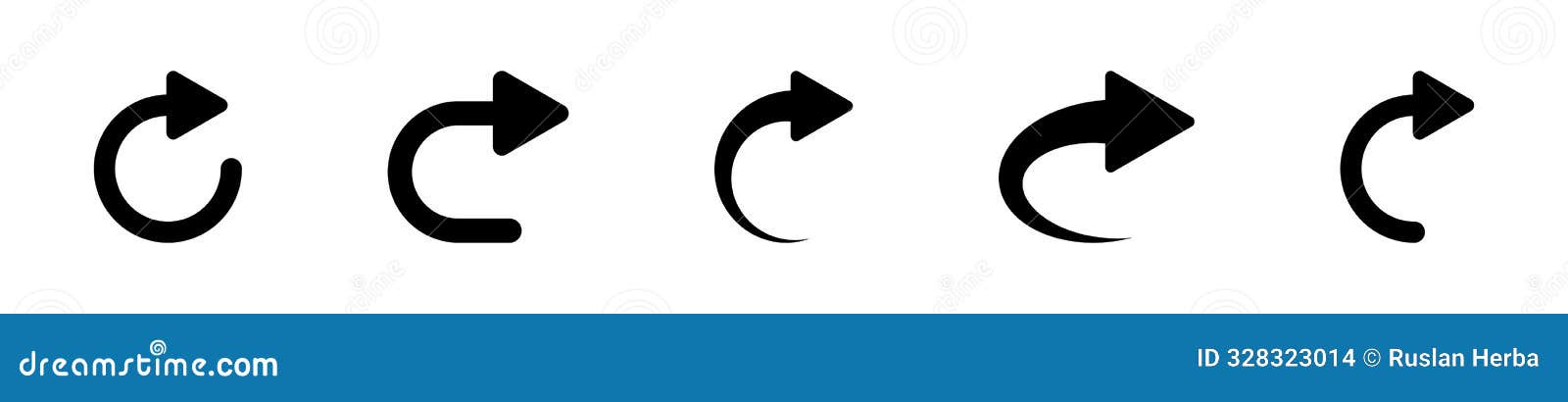 Set of Go Forward Arrows Vector Icons. Right Direction. Next Arrow ...