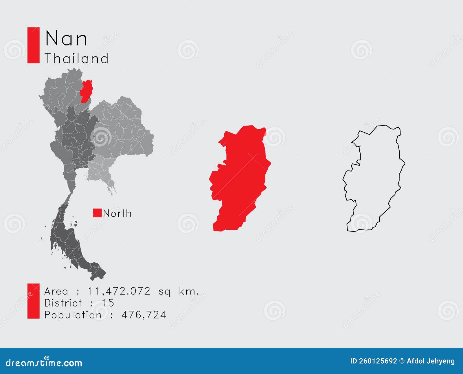 A Set of Infographic Elements for the Province Nan Position in Thailand ...