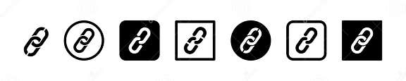 Set of Link Buttons Vector Icons. Hyperlink or Url Symbol Stock ...