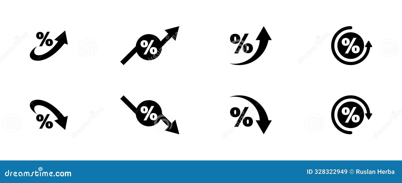 Percent Arrow With Up And Down Arrow Sign Outline Icon Isolated ...