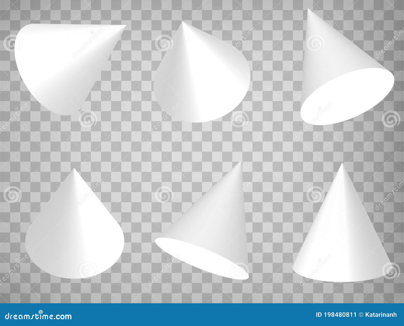 Set Of Perspective Projections 3d Hexagonal Prisms Model Icons On ...