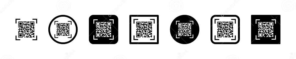 Set of Qr Codes Vector Icons. Barcode Label or Sticker Stock ...