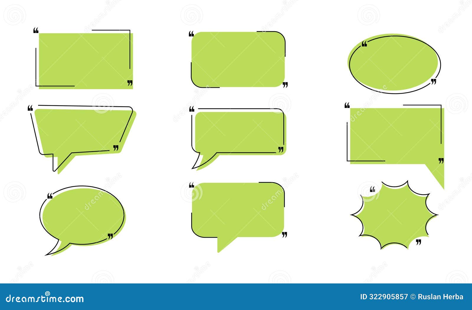 Set with Quote Box Frame in Abstract Style. Stock Illustration ...