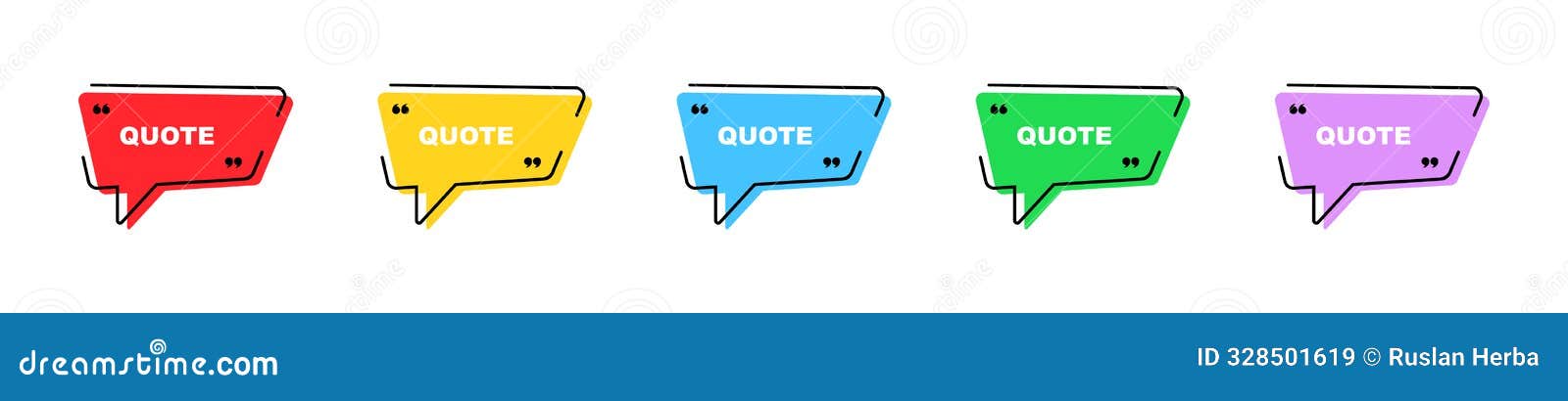 Set with Quote Box Frame in Abstract Style. Vector Texting Quote Boxes ...
