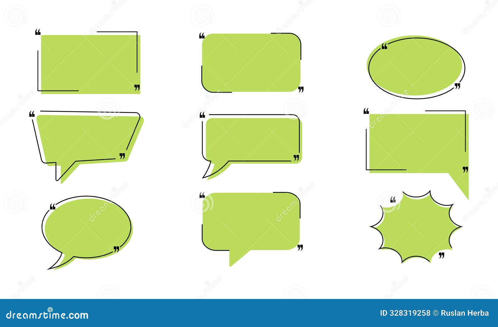 Set with Quote Box Frame in Abstract Style. Vector Texting Quote Boxes ...