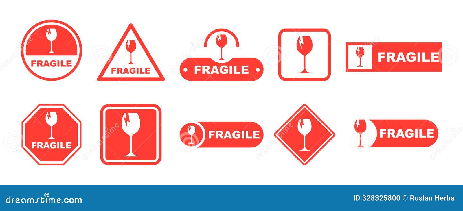 Set Of Fragile Symbols Vector Illustration | CartoonDealer.com #72132296