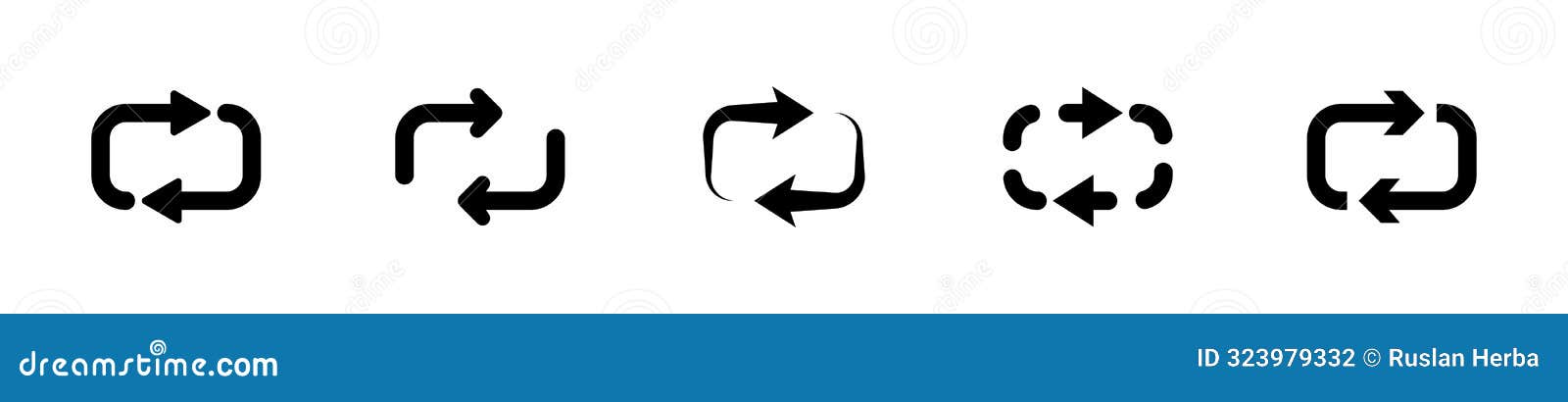 Set of Repeat Vector Symbols. Repetition Arrow Icon Stock Vector - Illustration of renew, arrow ...