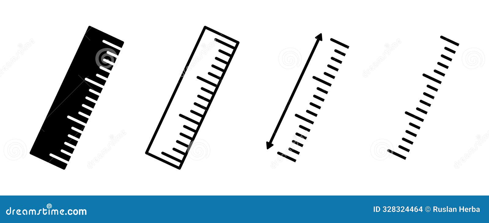 Set of Ruler Vector Icons. Size Symbol. Outline Measure Sign Stock ...