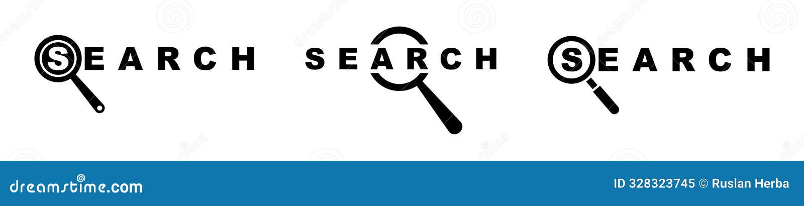 Set of Search Symbols. Seek, Research, Find or Explore Vector Icons ...