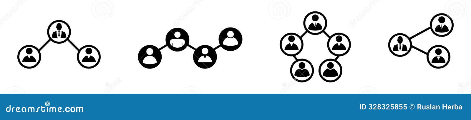 Set of Social Network People Vector Icons. Global Communication Network. Global Connection ...