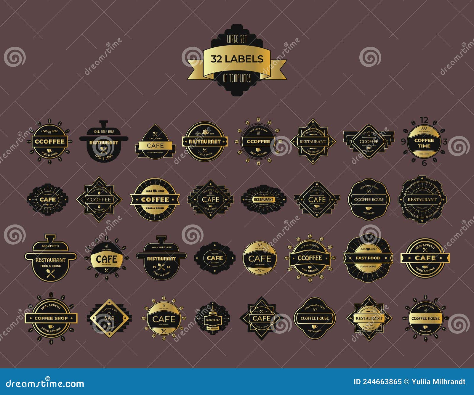 A Set of Templates for Creating a Logo. Stock Illustration ...