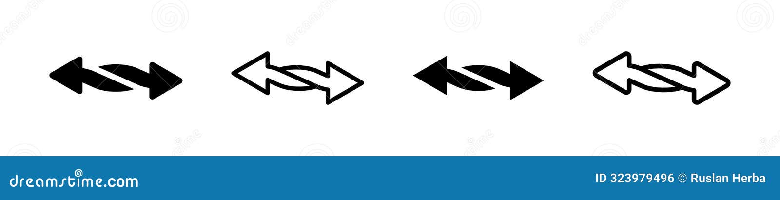 Set of Twisted Arrows Vector Icons. Merger or Unite Arrows Stock ...