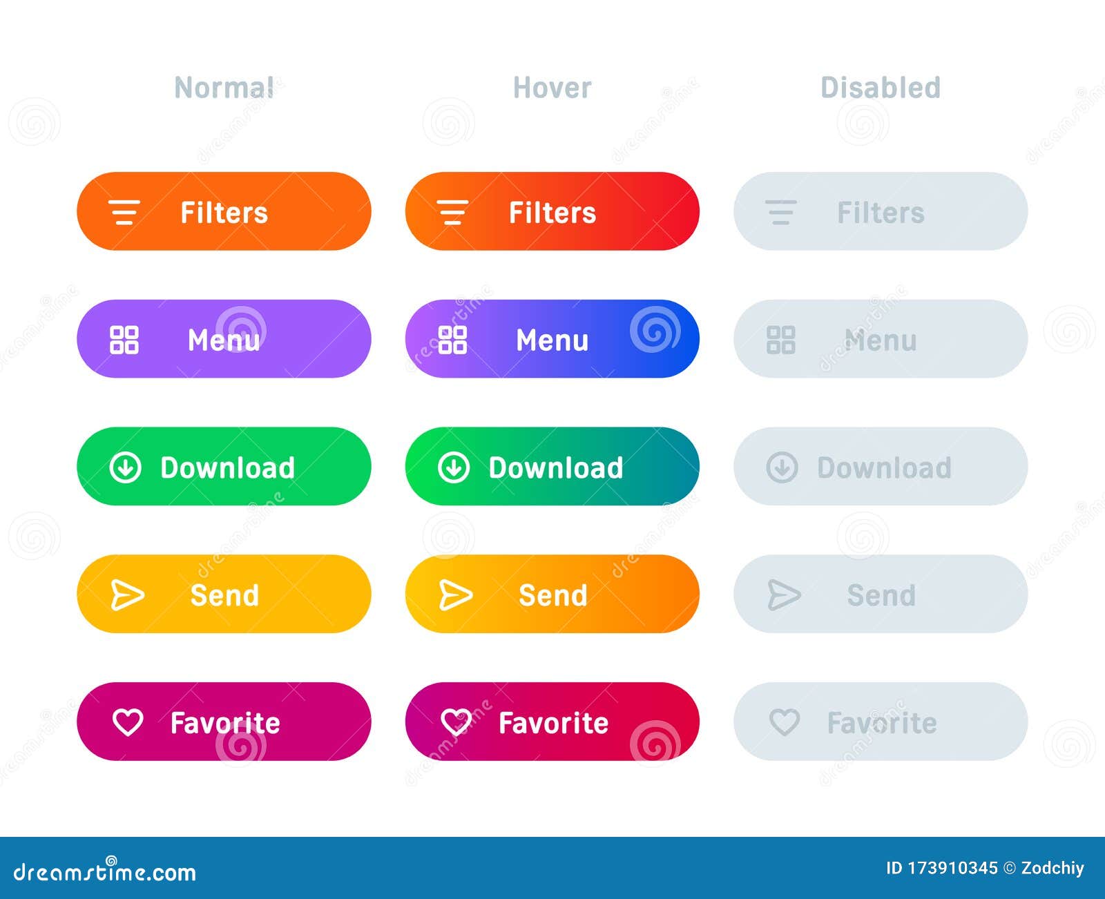 Web Set Of Ux Ui Navigation Buttons Stock Illustration Illustration Of Modern Background