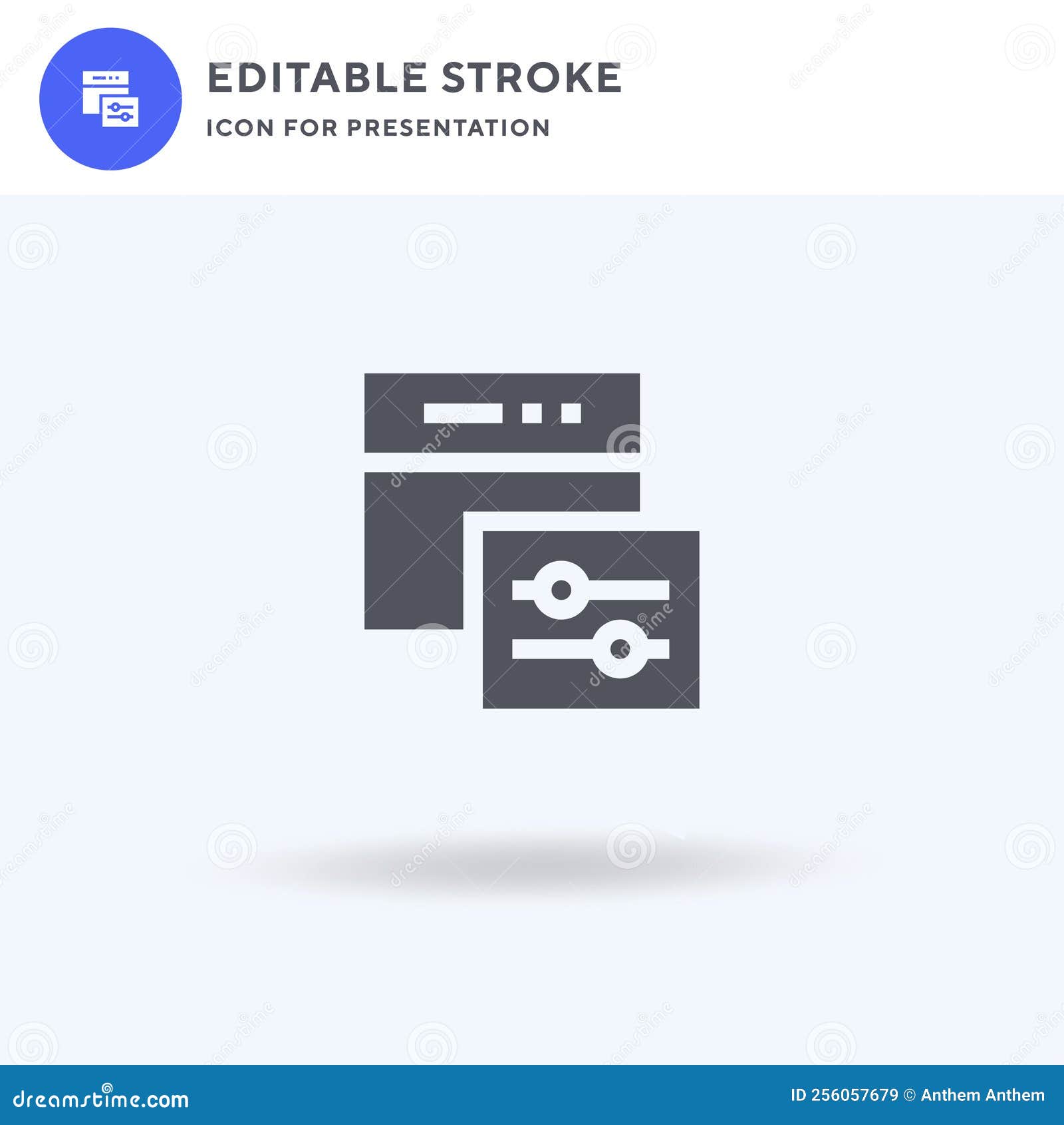 Web Settings Icon Vector, Filled Flat Sign, Solid Pictogram Isolated on ...