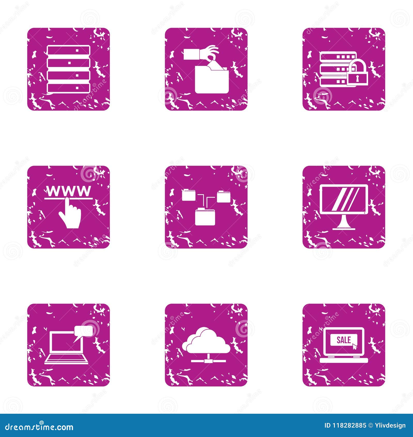 Web Share Icons Set, Grunge Style Stock Vector - Illustration of ...