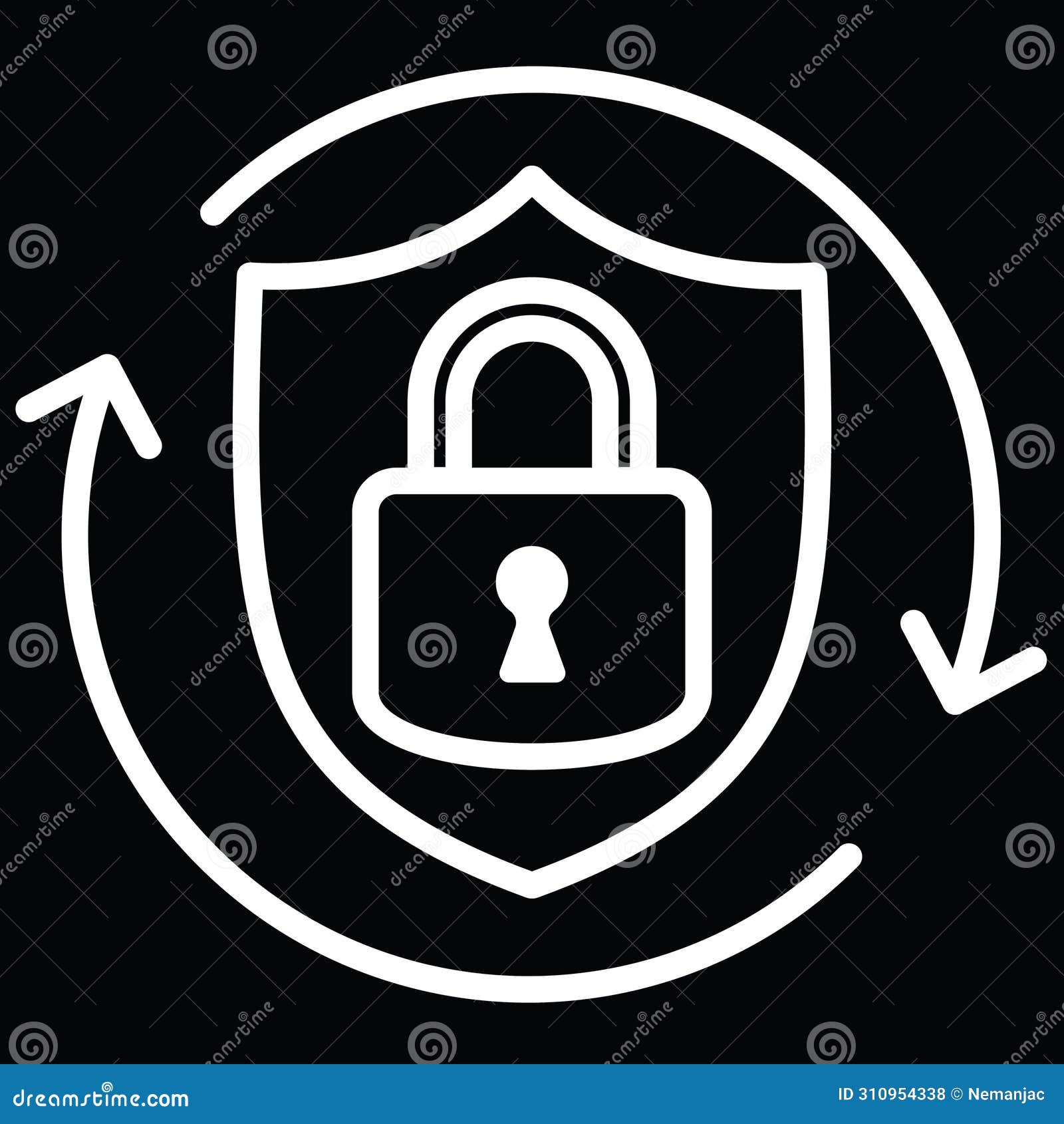 Shield and padlock stock vector. Illustration of symbol - 310954338