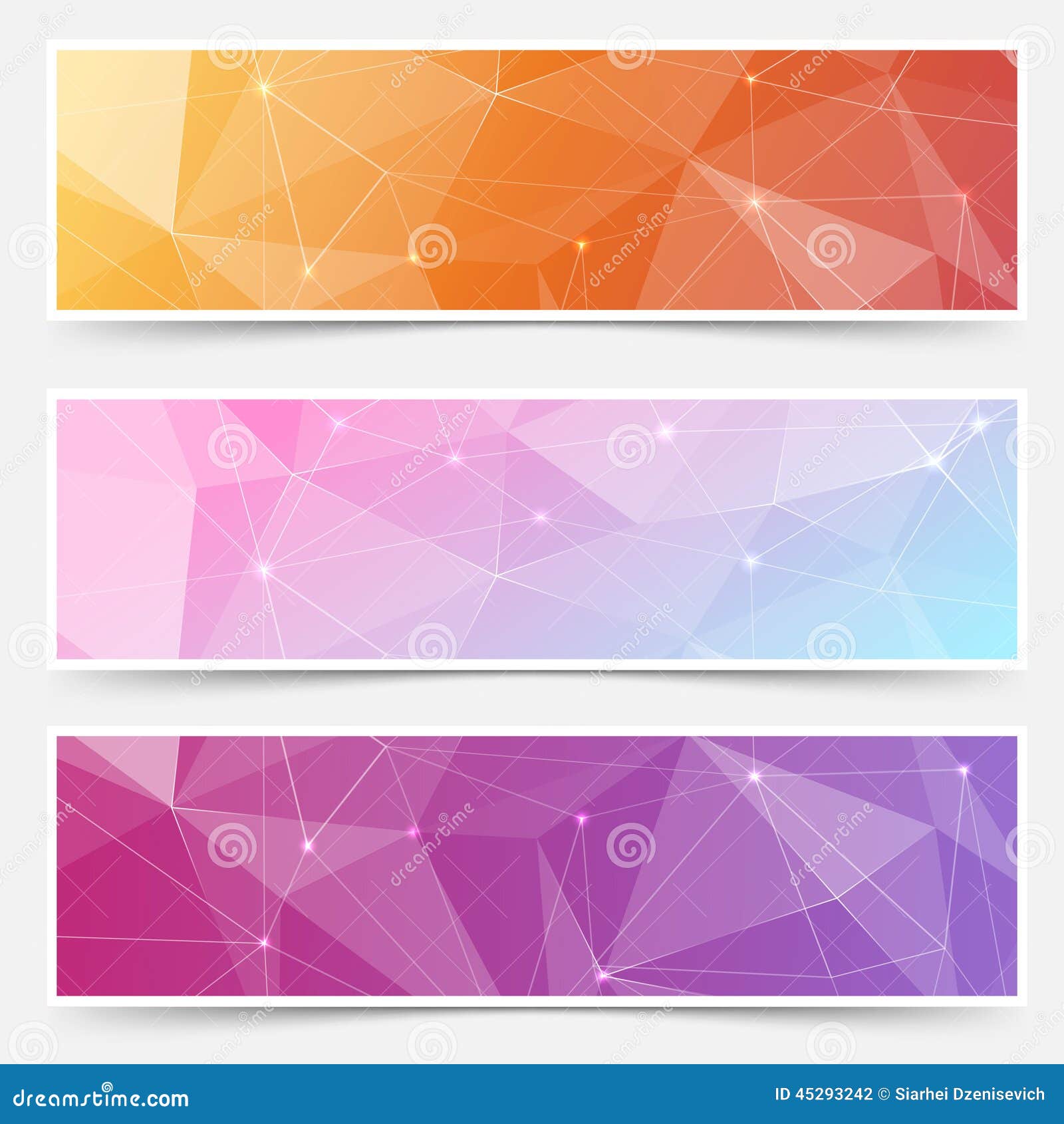 Web Shining Crystal Structure Banner Headers Stock Vector ...