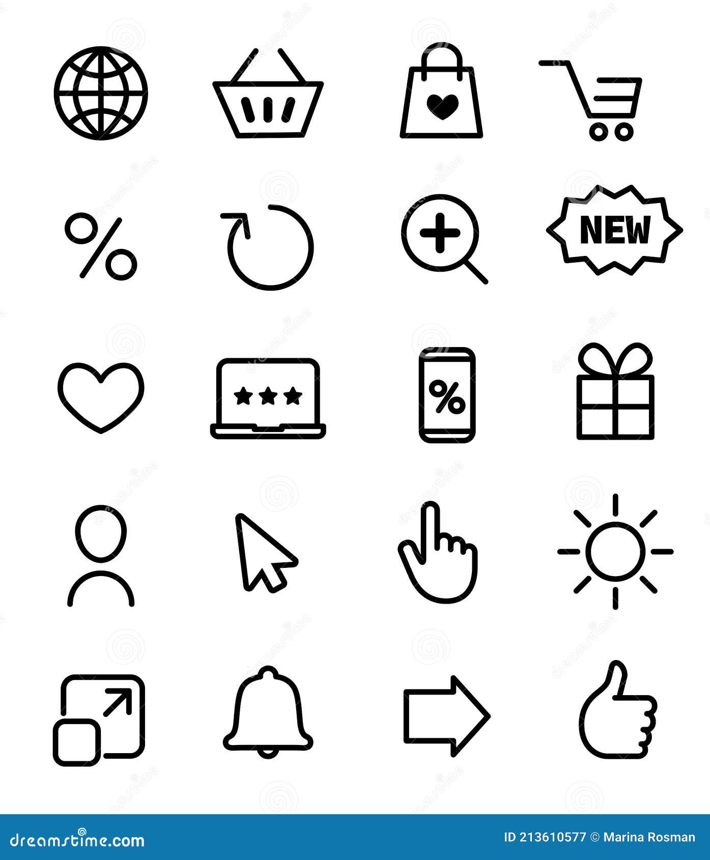 Web shop icon set stock vector. Illustration of mobile - 213610577