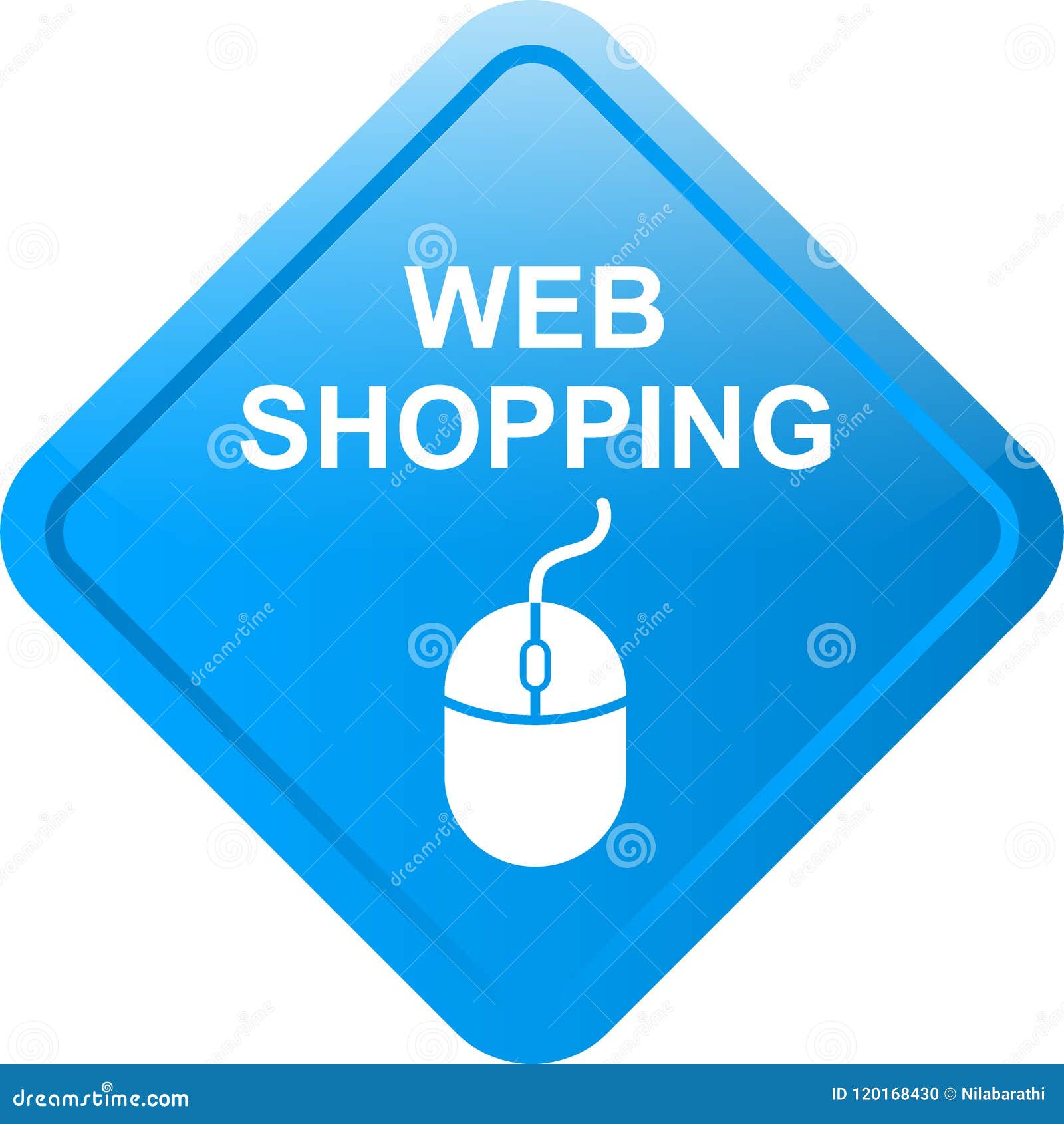 Web Shopping Button with Mouse Icon Stock Illustration - Illustration ...