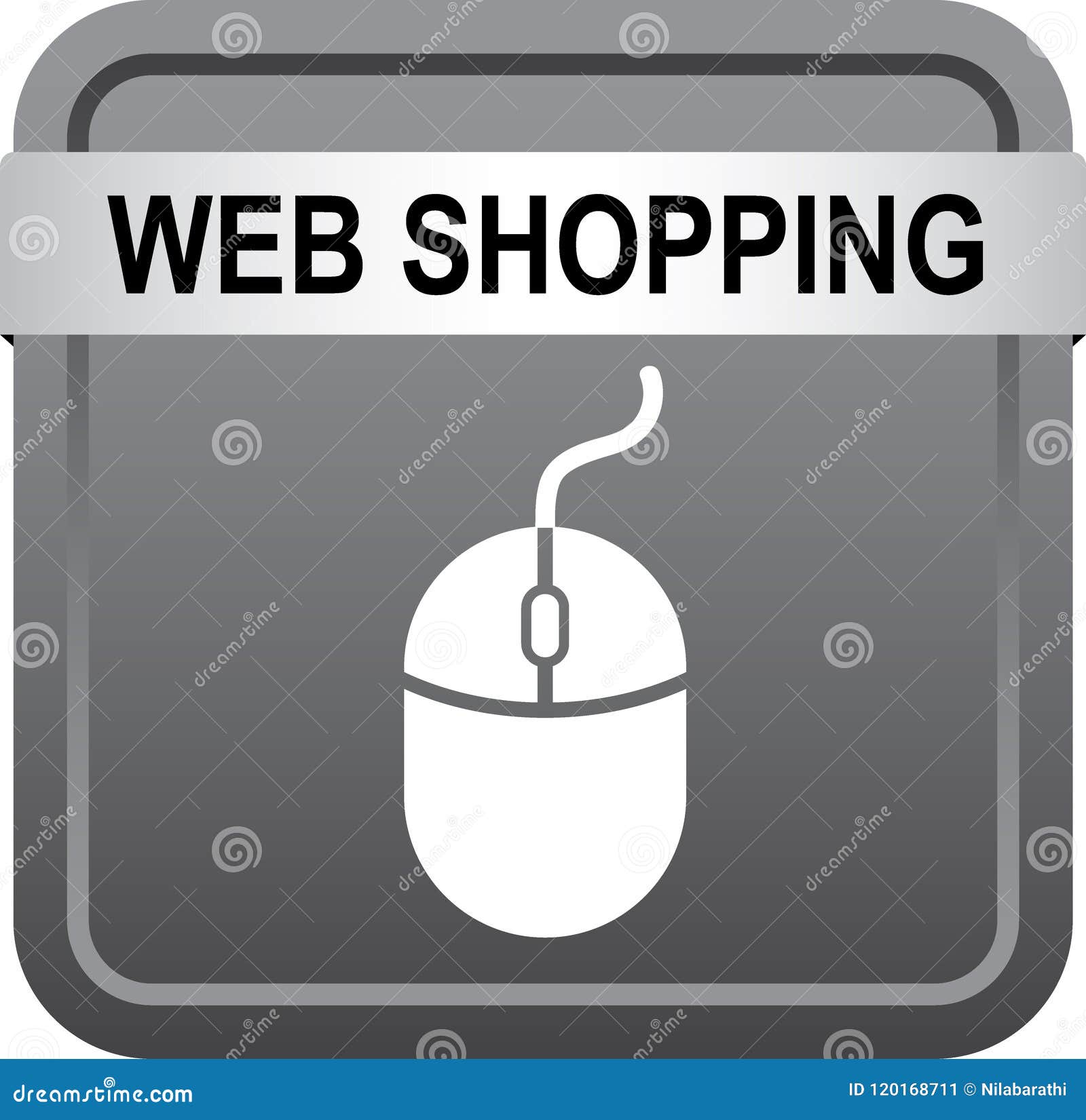 Web Shopping Button with Mouse Icon Stock Illustration - Illustration ...