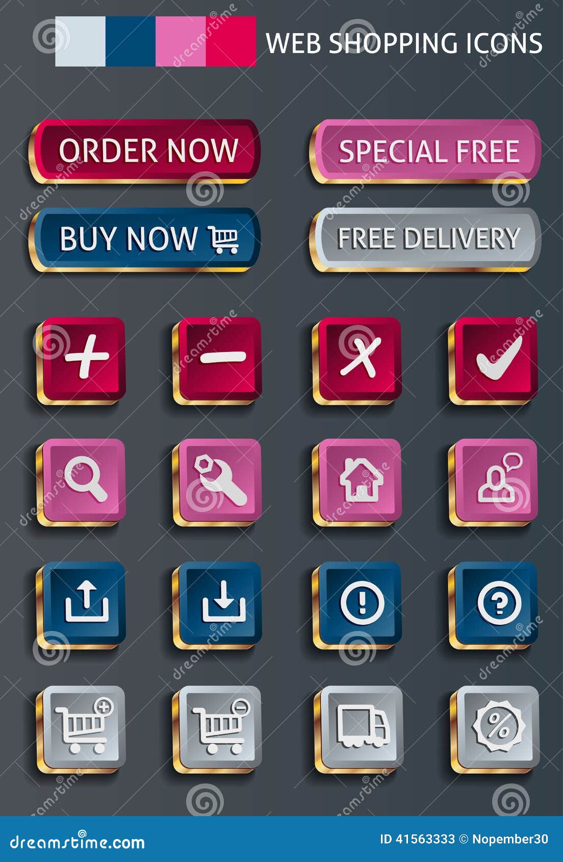 Web shopping icons stock vector. Illustration of vector - 41563333