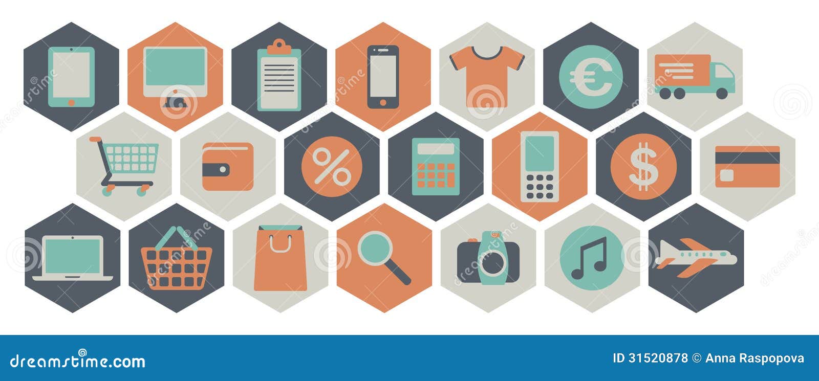 Web shopping icons stock vector. Illustration of flat - 31520878